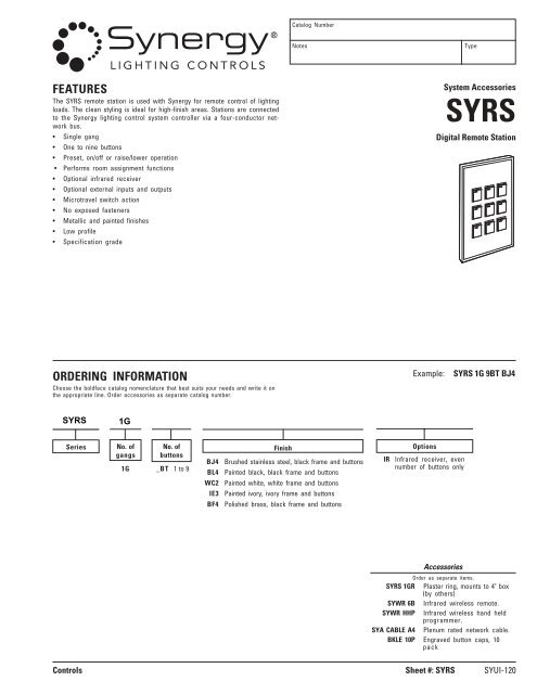 Syrs - Synergy Lighting Controls
