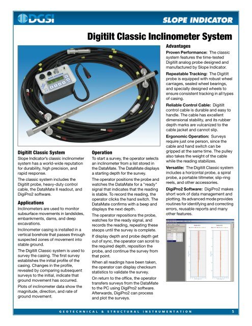 Digitilt Classic Inclinometer System - Slope Indicator
