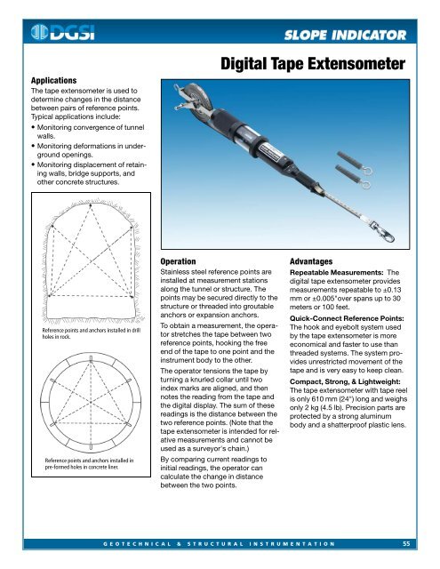 Digital Tape Extensometer - Slope Indicator