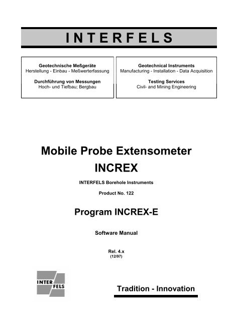 Increx Software Manual - Slope Indicator