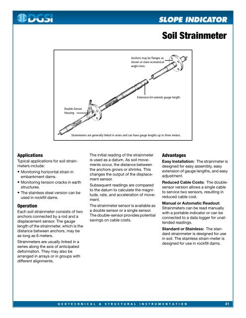 Soil Strainmeter Datasheet - Slope Indicator
