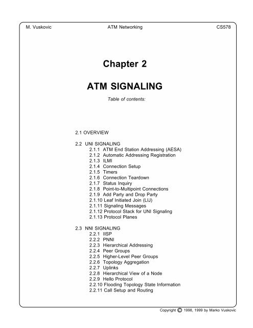 Chapter 2 ATM SIGNALING