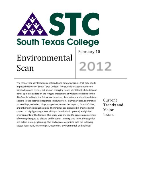 External Environmental Scanning Report - South Texas College