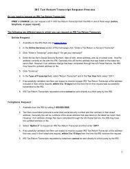 Sample of an IRS Tax Return Transcript and a Schedule E