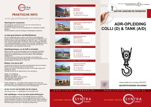 ADR-OPLEIDING COLLI (D) & TANK (A/D) - SYNTRA Limburg