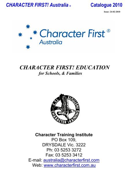CHARACTER FIRST! EDUCATION