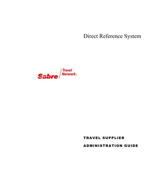 Direct Reference System Manual - Hotel eServices - Sabre Holdings