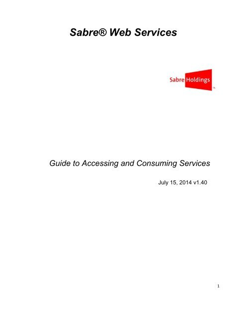 SabreÂ® Web Services - Sabre Holdings