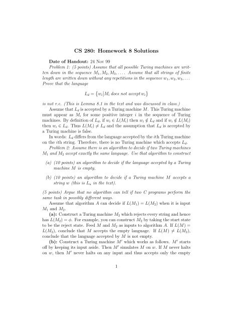 CS 280: Homework 8 Solutions