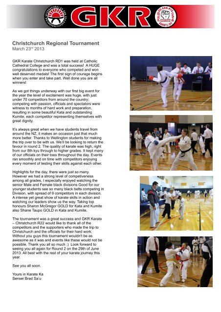 Christchurch Regiona.. - GKR Karate