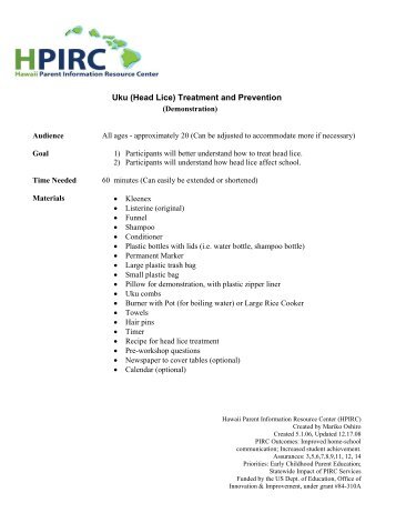 Sample letter- for' parents with child with head lice. School Letterhead