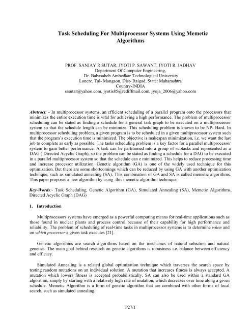 Task Scheduling For Multiprocessor Systems Using Memetic