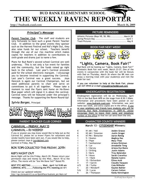 Reporter 3-16 - Bud Rank Elementary School