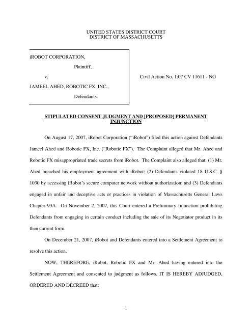 Massachusetts Stipulated Consent Judgment - Xconomy