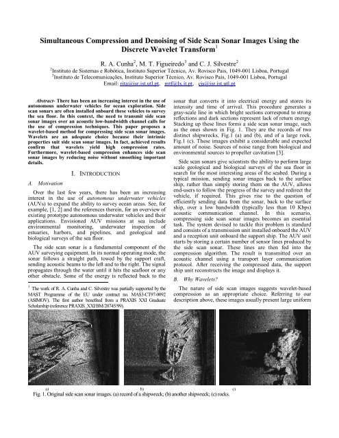 Simultaneous Compression And Denoising Of Side Scan Sonar