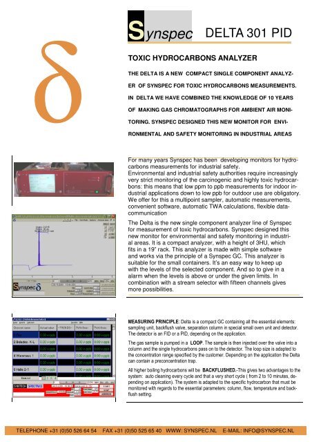 S ynspec DELTA 301 PID - Synspec bv