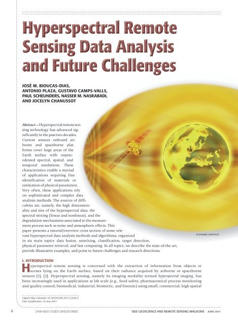 Hyperspectral Remote Sensing Data Analysis and Future Challenges