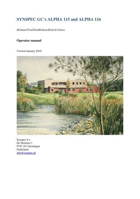 SYNSPEC GC's ALPHA 115 and ALPHA 116 - Synspec bv