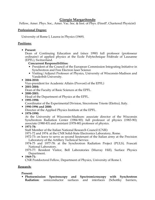 Curriculum Vitae - EPFL