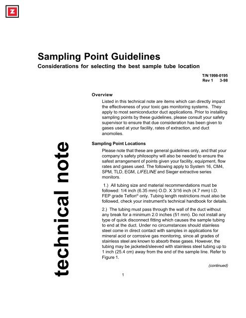 1998-0195 R1 Sampling Point Guidelines