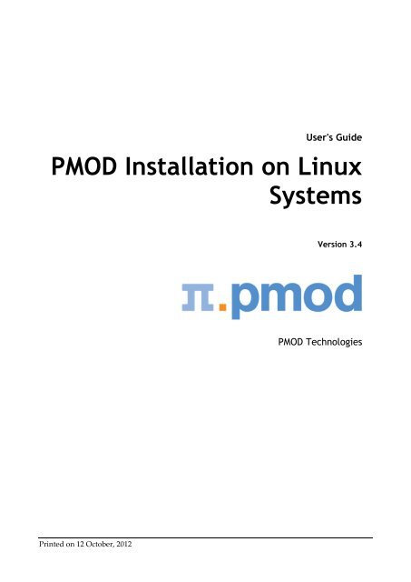 PMOD Installation on Linux Systems - Pmod.com