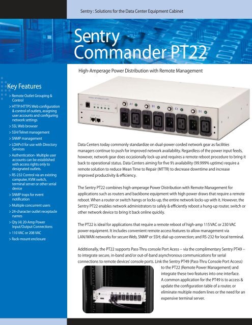 Sentry Commander PT22 - Out Of Band Solutions
