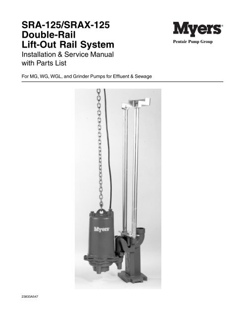 SRA-125/SRAX-125 Double-Rail Lift-Out Rail ... - Clean My Water