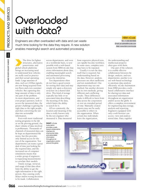 Article: Overloaded with data? - HBM nCode