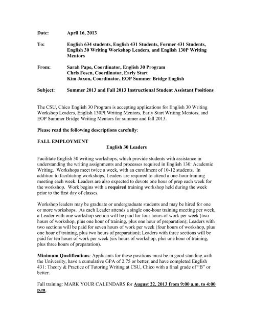 Hiring Memo - CompHacker