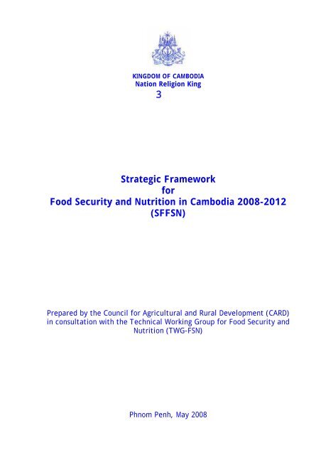 3 Strategic Framework for Food Security and Nutrition in ... - GAFSP