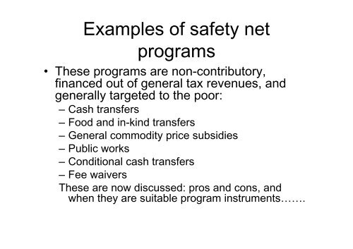 Examples of safety net pr