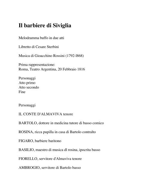 Il barbiere di Siviglia - 100-word bio