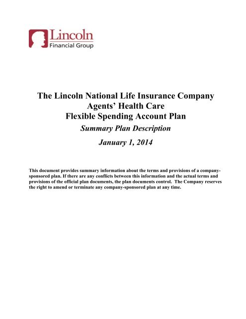 Health Care Flexible Spending Account Plan - Lincoln Financial Group