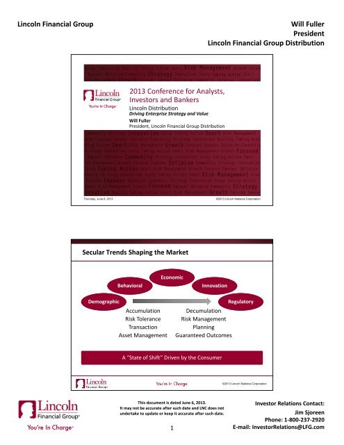 Distribution - Lincoln Financial Group