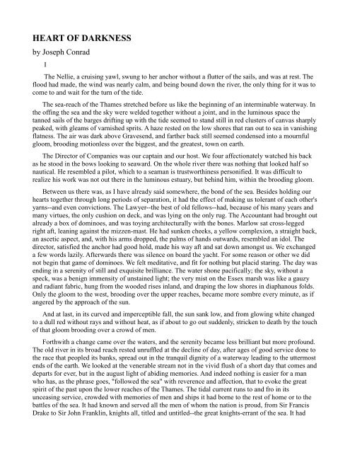 heart of darkness joseph conrad résumé