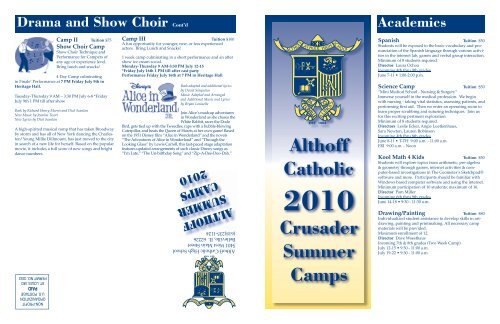 Summer Camp Brochure 11x17.indd - Althoff Catholic High School