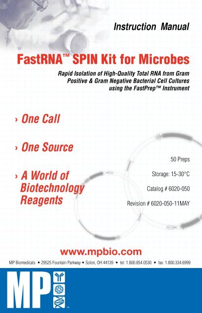 FastRNAâ ¢ SPIN Kit for Microbes - MP Biomedicals