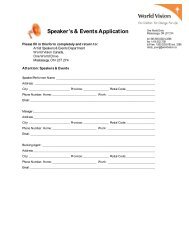 Visiting My Sponsored Child Application Form - World Vision Canada