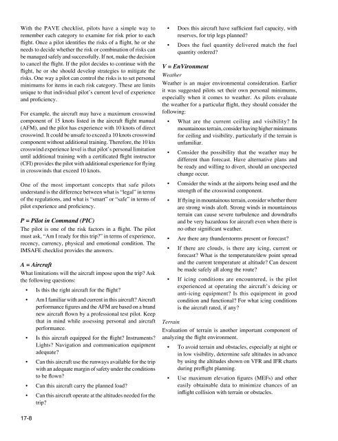 With the PAVE checklist,