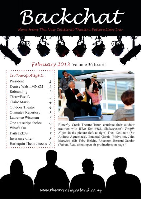 Backchat Volume 36-1 February 2013 - New Zealand Theatre ...