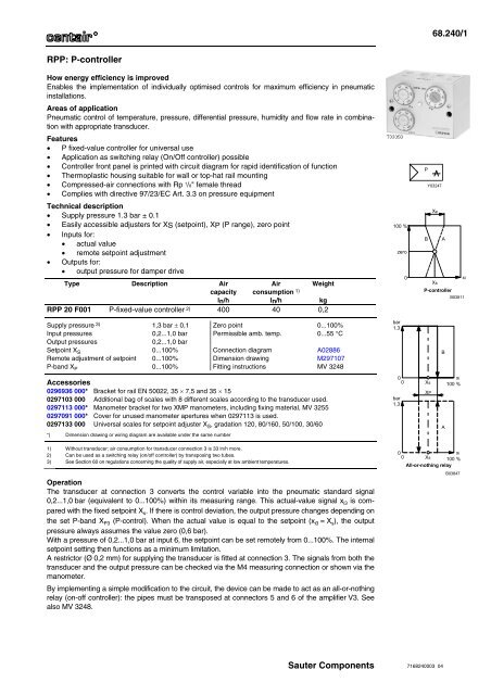 RPP: P-controller (7168240003) - sauter-controls.com sauter ...