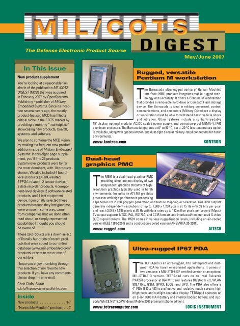 Military Embedded Systems MIL/COTS DIGEST - May/June 2007