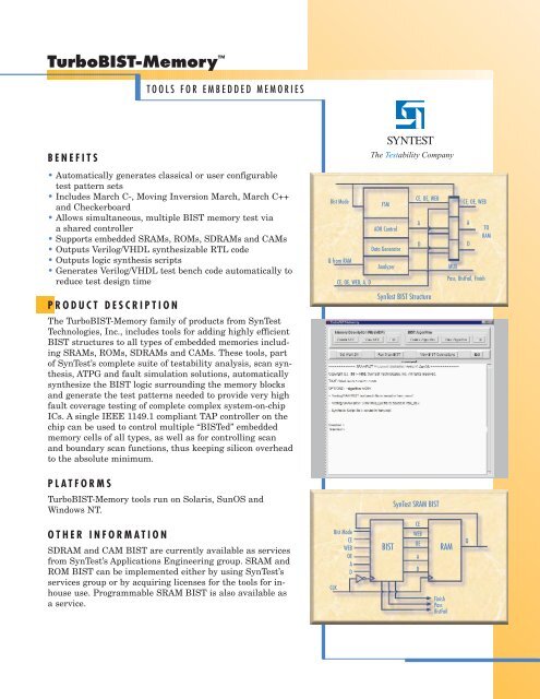 SynTest TBIST mem v4