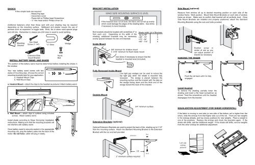 Motorized Shade Installation Instructions - Skandia Window Fashions