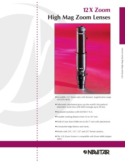 Navitar 12X Zoom brochure - Mengel Engineering