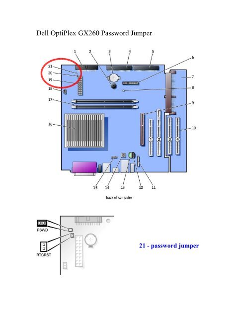 Dell GX260 Jumper Settings