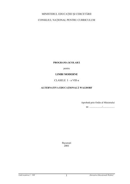 Limbi moderne I-VIII