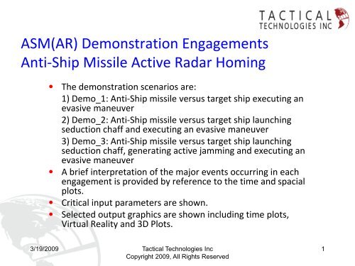 Anti-Ship Missile Active Radar Homing (ASMAR) - Tactical ...