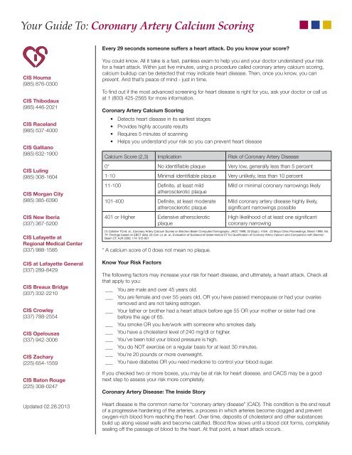 Your Guide To: Coronary Artery Calcium Scoring