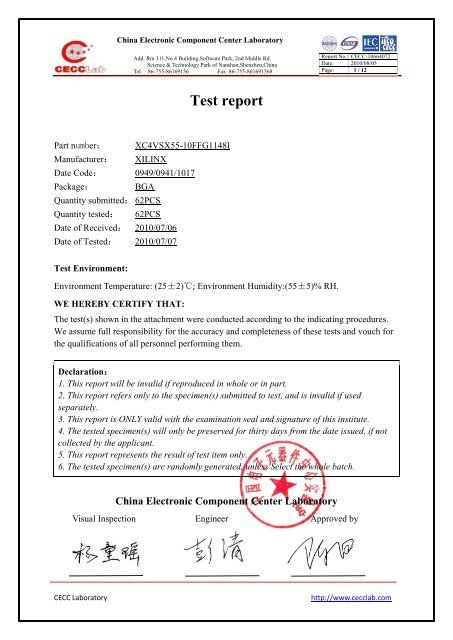 Project Inspection Report - Forward Electronics